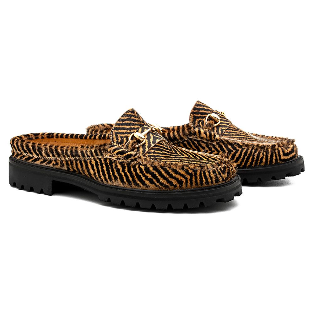 Mocassim Mule Tratorado Black Bege | Veromoc