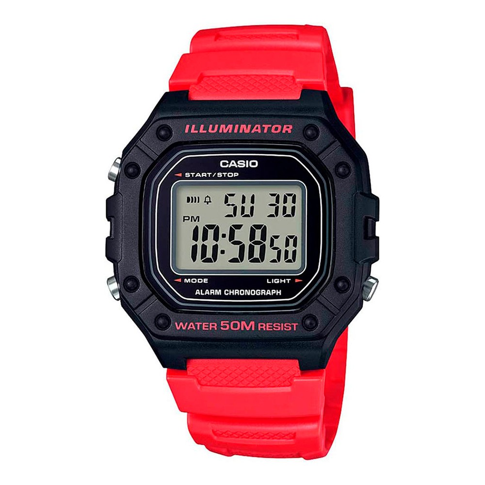 Relógio Casio Illuminator Digital Vermelho W-218H-4BVDF-SC