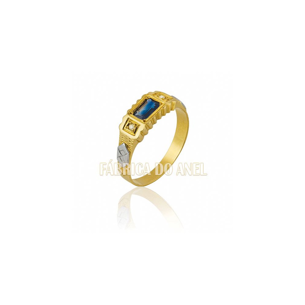 Anel de Formatura em ouro 18k masculino FA-036-Z | Fábrica das Alianças