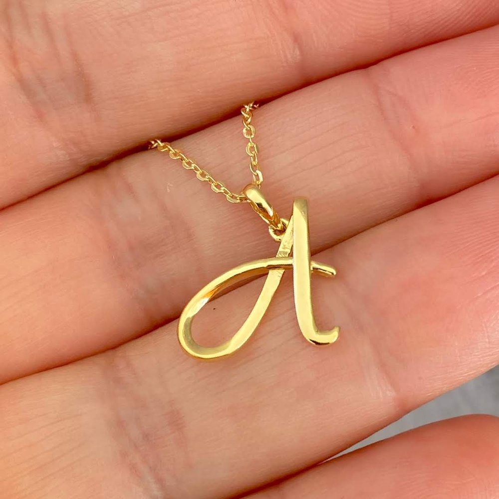 Pingente de Letra A de Ouro 18K Feminino