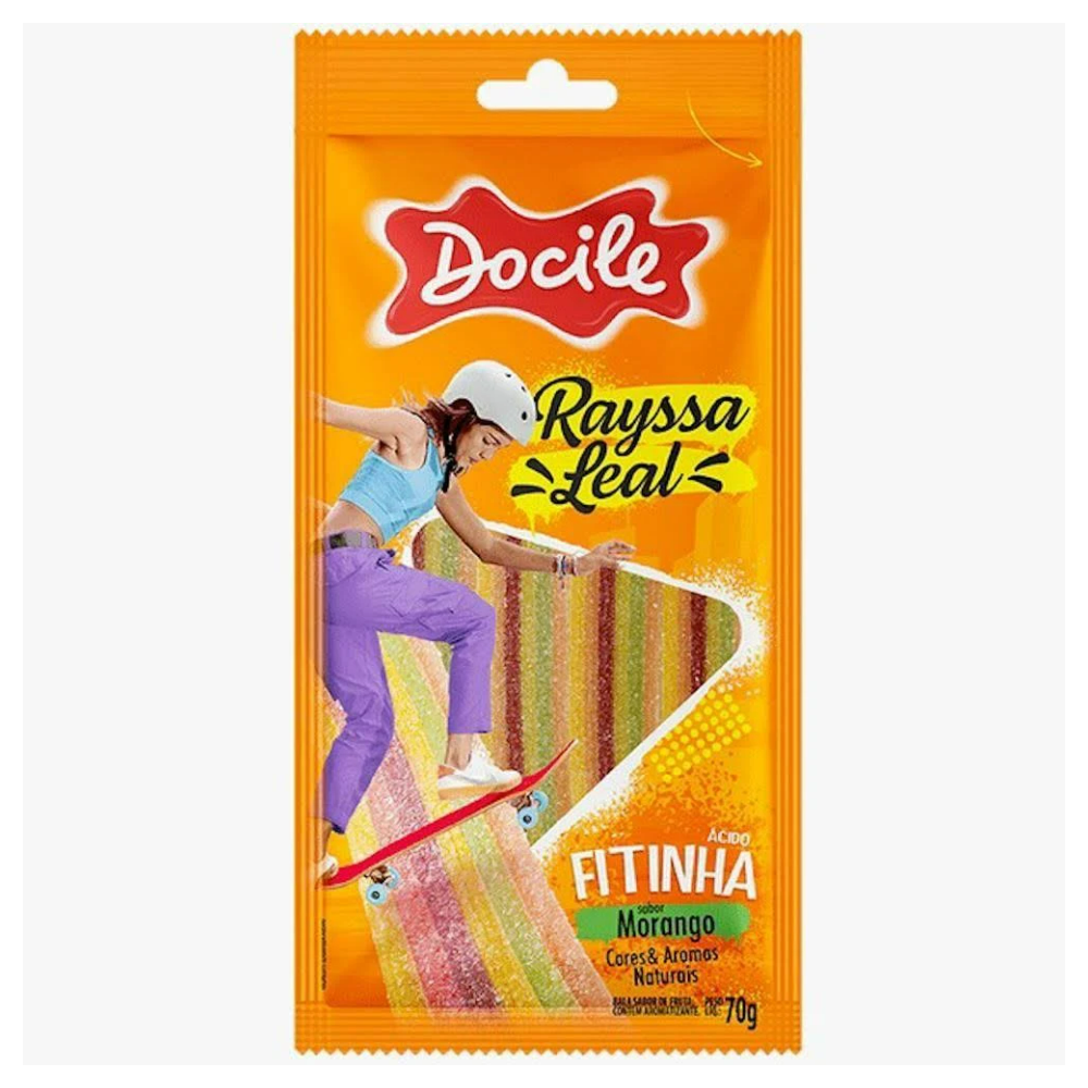 Bala Docile Fitinha Colorida Morango Cítrico Rayssa Leal 70g | Day 2 Day