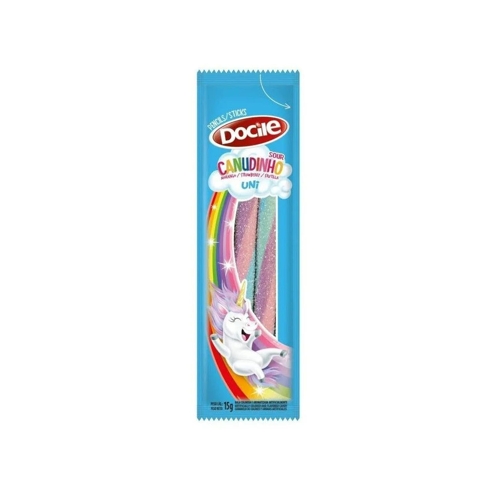 Bala Docile Tubes Unicórnio Morango Cítrico 15g | Day 2 Day