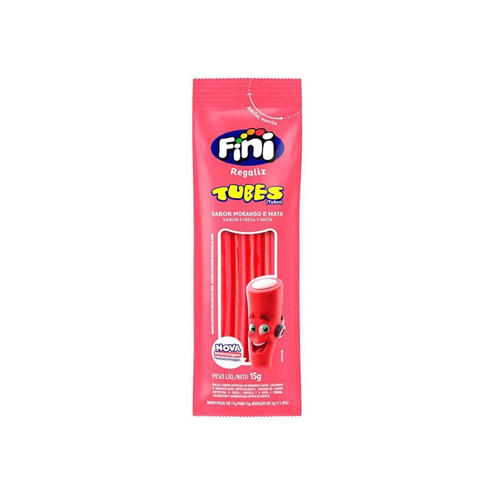 Bala Fini Tubes Morango 15g | Day 2 Day