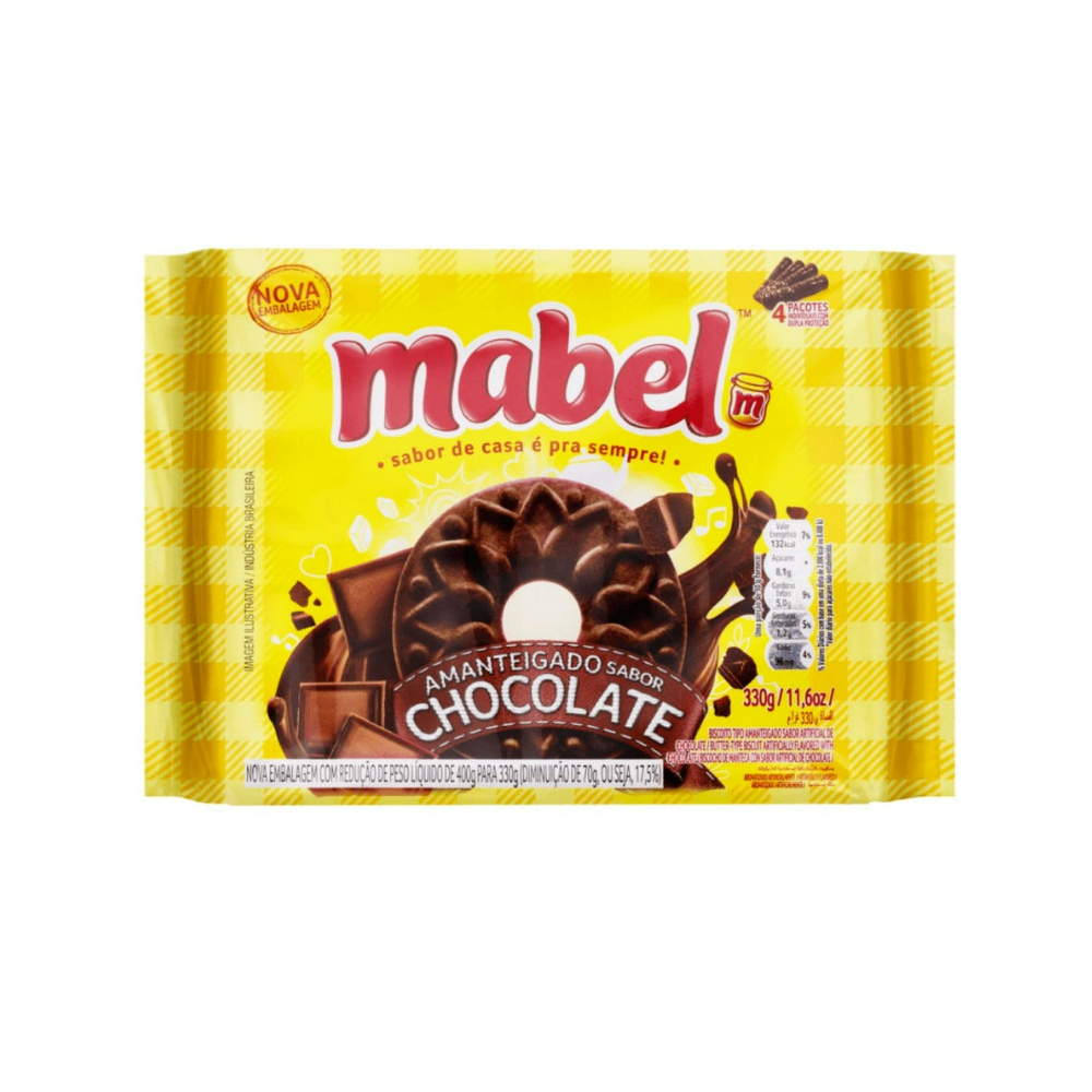 Biscoito Amanteigado Chocolate Mabel 330g | Day 2 Day