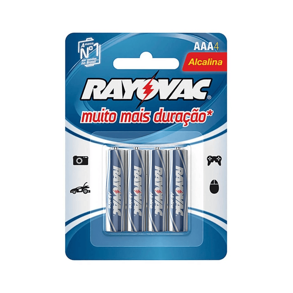 Pilha Rayovac Alcalina Palito AAA - 4 Unidades | Day 2 Day
