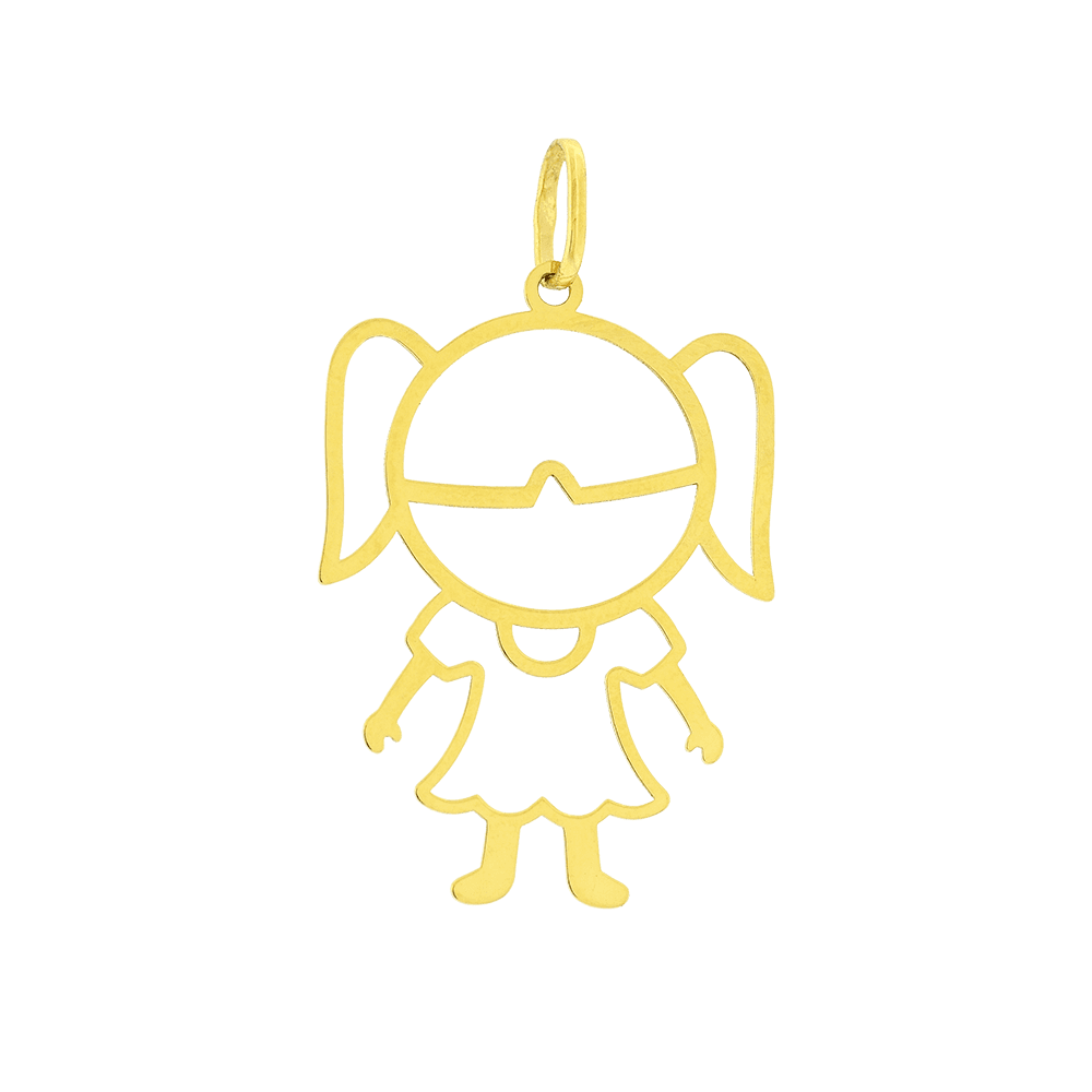 Pingente Ouro 18K Menina para mães
