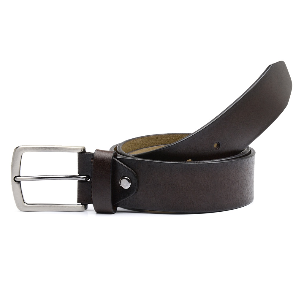 Cinto Masculino em Couro Liso Café | JACOMETTI