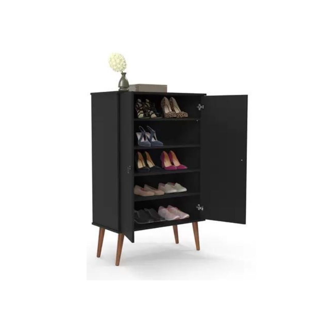 Sapateira Multiuso Patrimar Spazio - Preto | Incasa Móveis