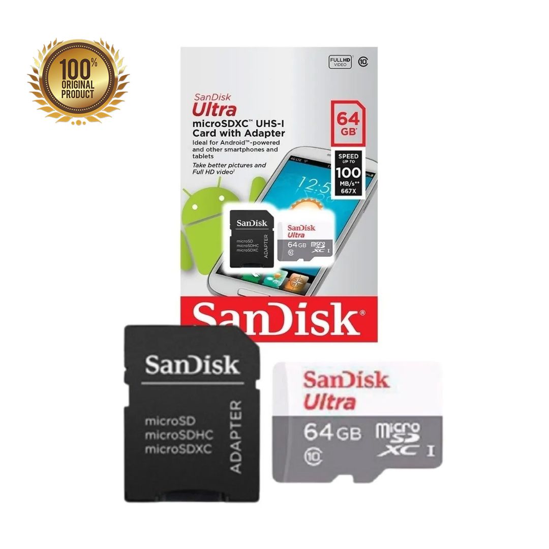Cartão Memória Micro Sd 64gb Sandisk Ultra Classe 10 Original | LETÍCIA COUNTRY IMPORT'S