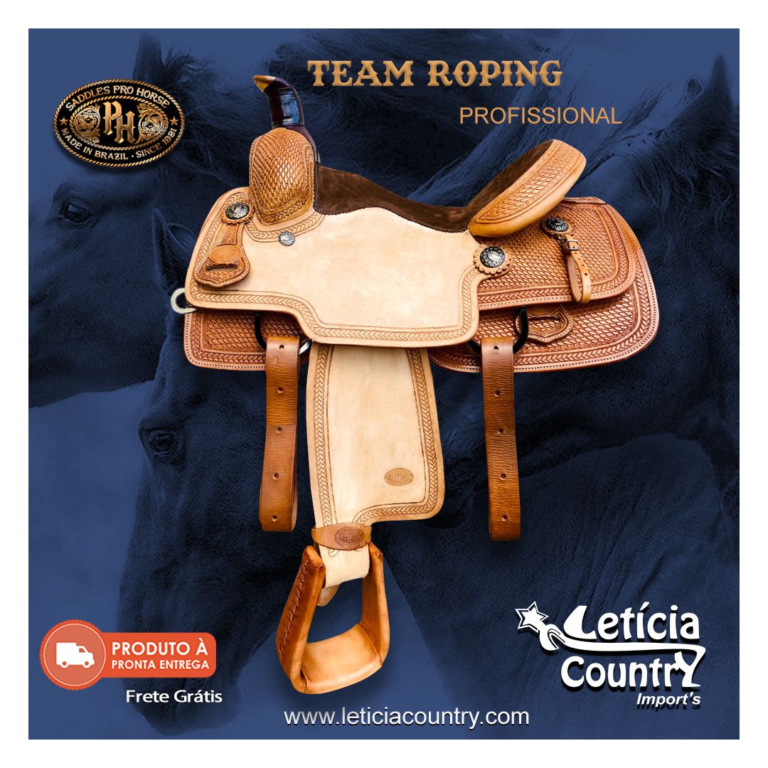 Sela de Laço Team Roping Profissional Pro Horse | LETÍCIA COUNTRY IMPORT'S