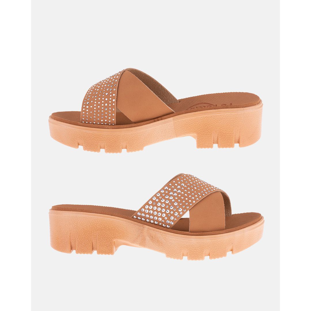 Tamanco Cravo - Caramelo / Silver | Pé Relax Calçados Confortáveis