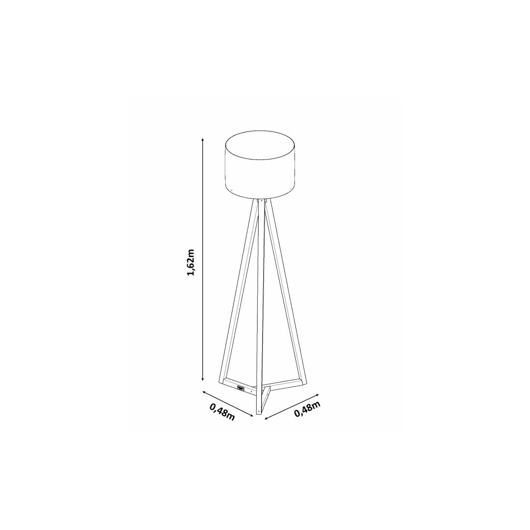 Luminaria de chão Tebarrot Classic Amendoa | Incasa Móveis