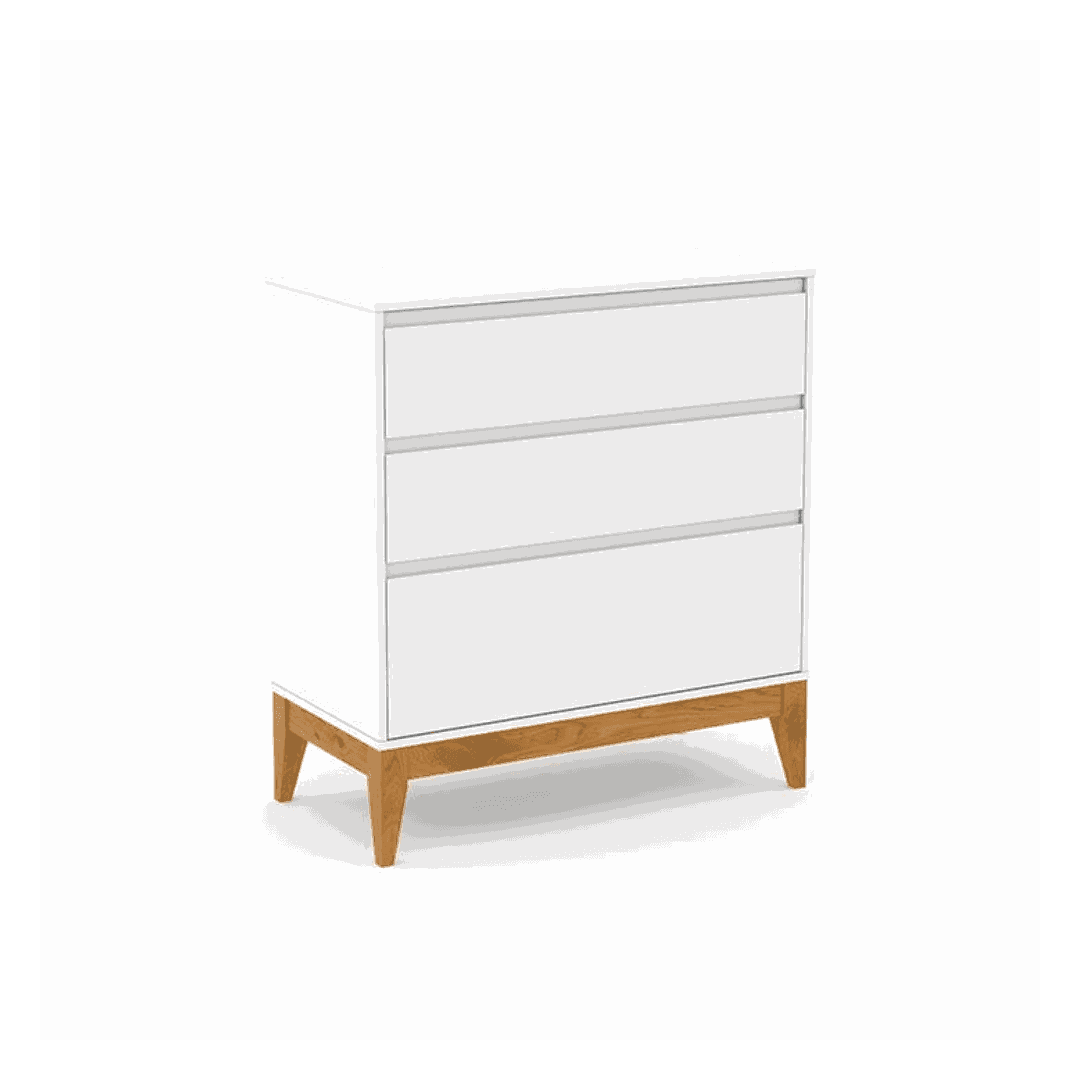 Cômoda Nature Clean 3 Gavetas sem Porta Branca Natural Matic | Incasa ...