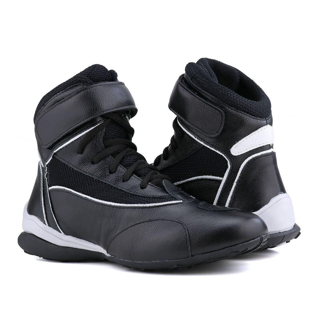 Bota Feminina De Treino Mr. Gutt em Couro Legítimo - Ref. 005 Preto/Branco