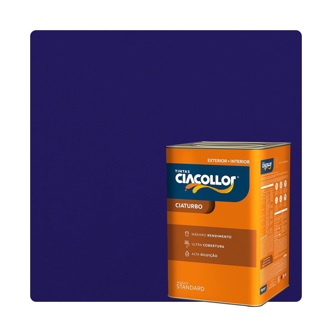 Tinta Para Parede Fosca Acrílico 18lt Ciacollor Linha Ciaturbo Azul ...