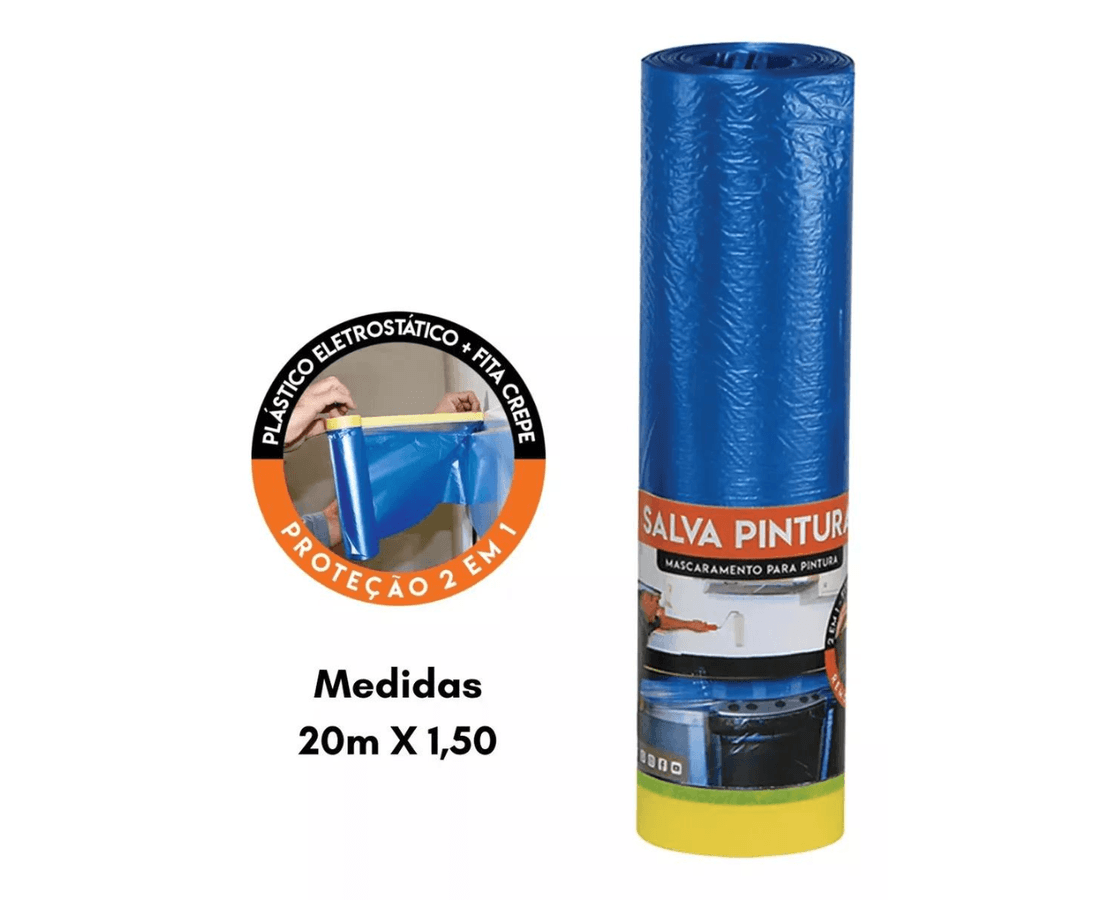SALVA PINTURA 20 X 1,40M PLÁSTICO S/ DISPENSER | CONSTRUTINTAS