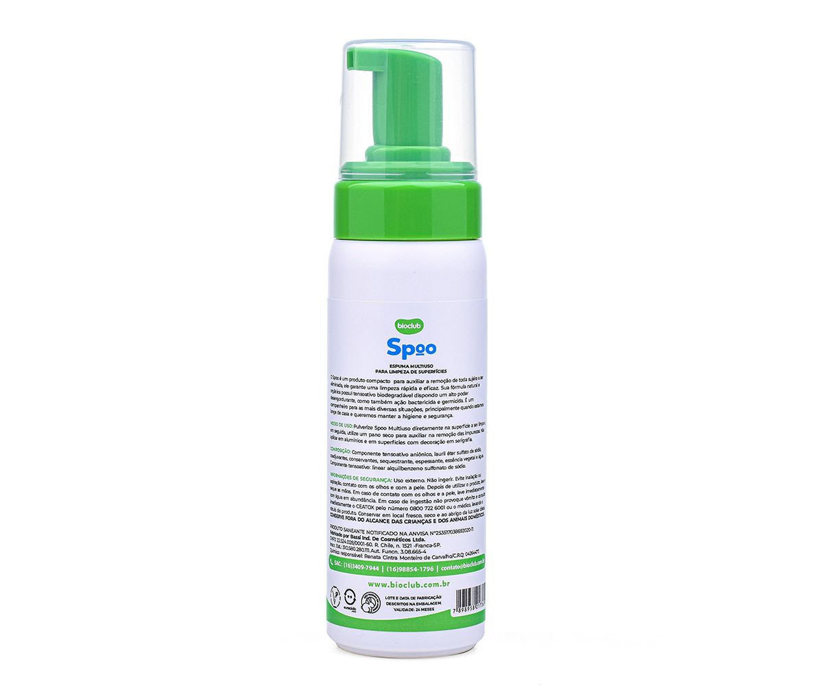 Espuma de Limpeza Multiuso - Spoo Bioclub® 200ml | BIOCLUB