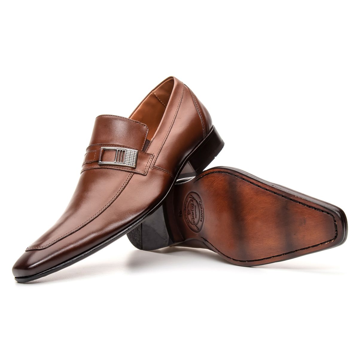 Sapato Masculino Loafer social Solado em Couro Whisky | Bigioni