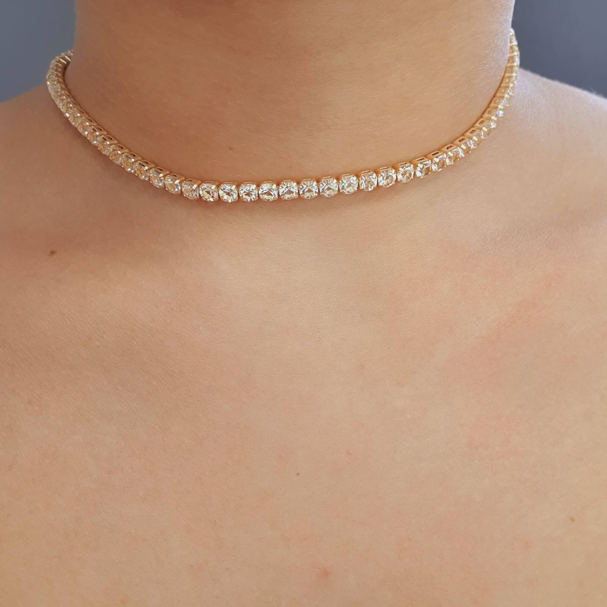Colar Folheado A Ouro 18k Zircônia - Chérie Bijoux