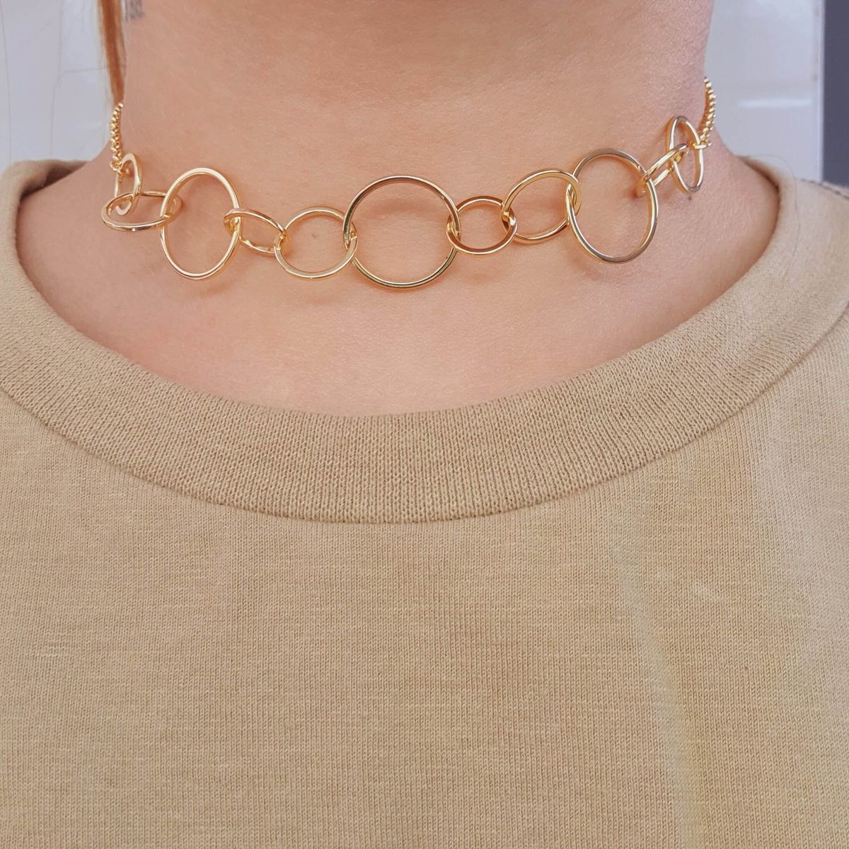 Colar Folheado A Ouro 18K Aros - Chérie Bijoux