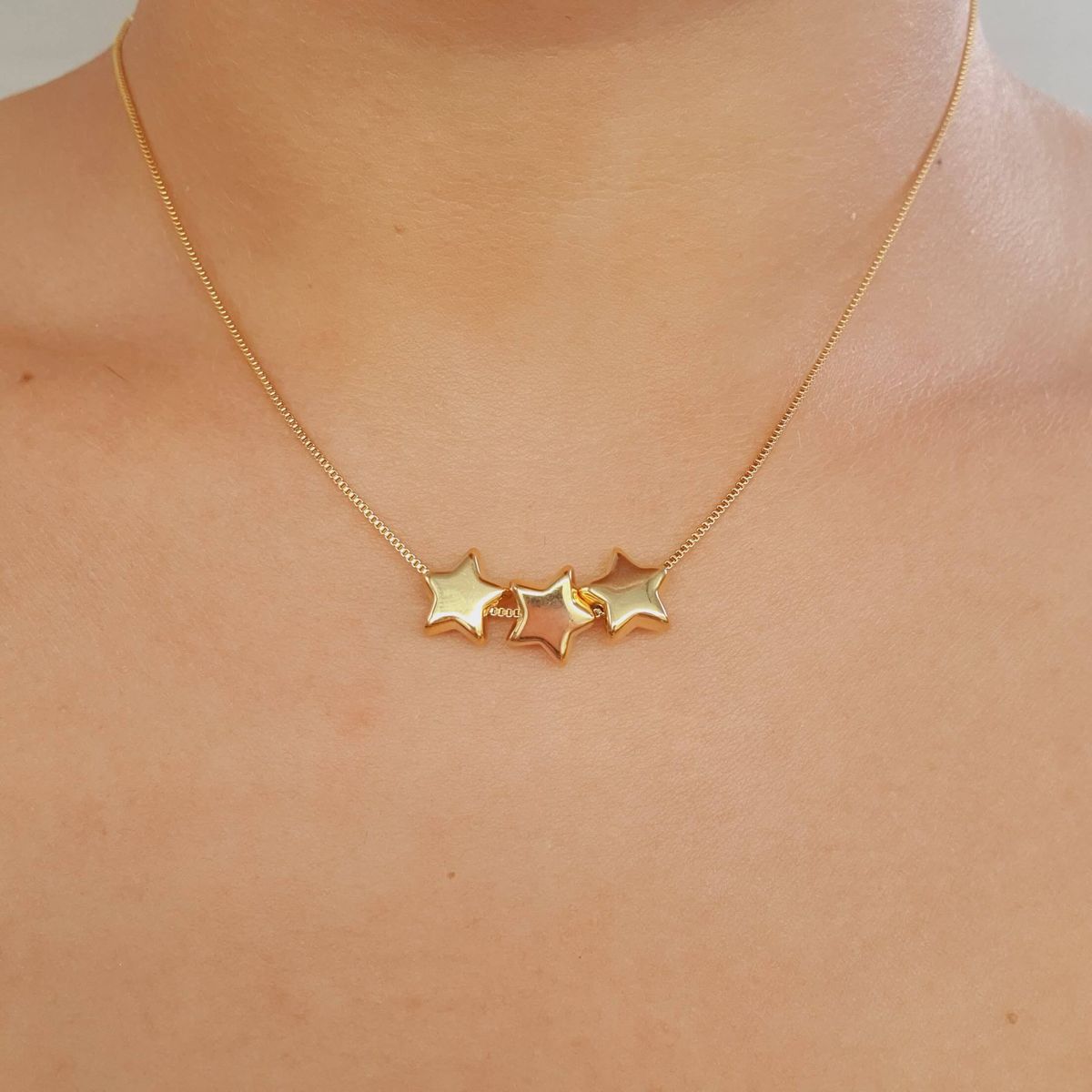 Colar Folheado A Ouro 18K Estrela - Chérie Bijoux