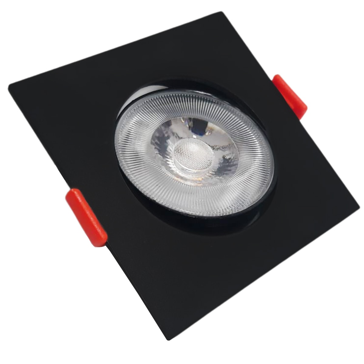 Spot Led Embutir Teto Gesso Quadrado Preto 5W Branco Quente | Broketto ...