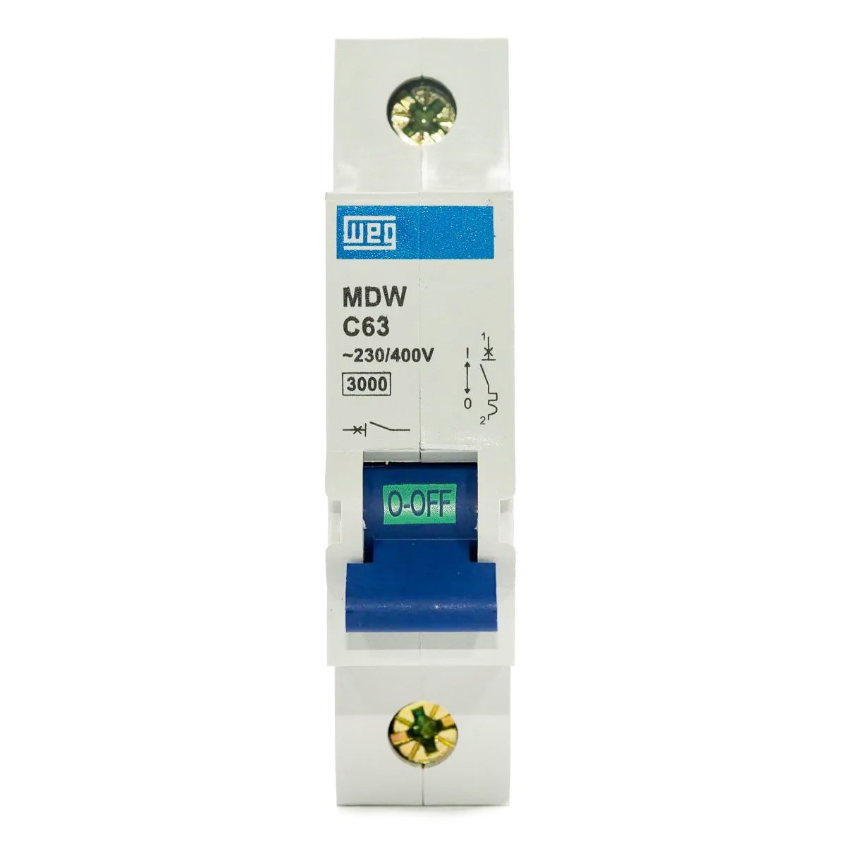 Mini Disjuntor Weg 63A Unipolar Monopolar Din C MDW-C63 | Broketto Materiais Elétricos