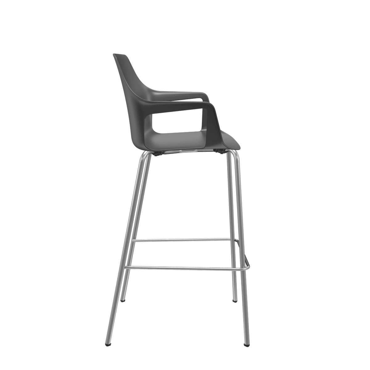 Banqueta Vesper Alta 4 Pés Estrutura Cromada com Braços Fixos ...