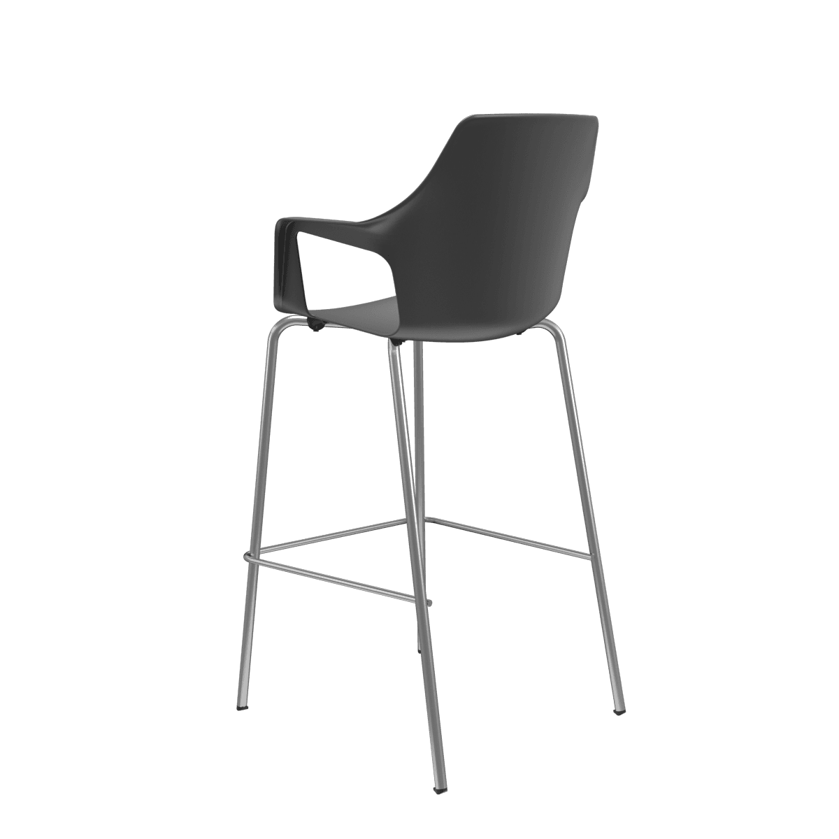 Banqueta Vesper Alta 4 Pés Estrutura Cromada com Braços Fixos ...