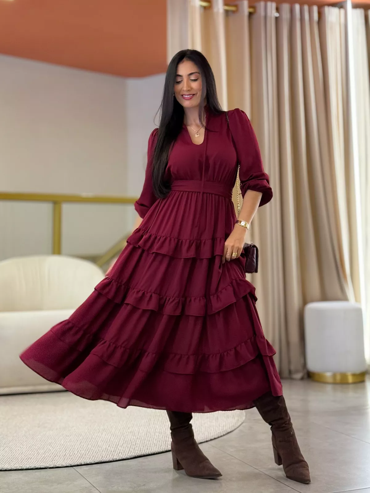 Vestido Aline Azul Marinho | Por Katia Vilar Moda Clássica