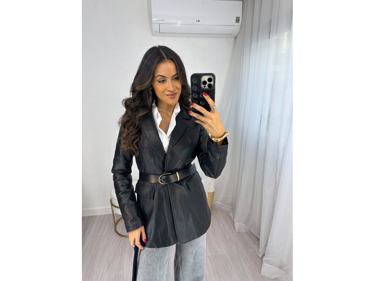 Blazer PU Preto Angie | SUBLIME