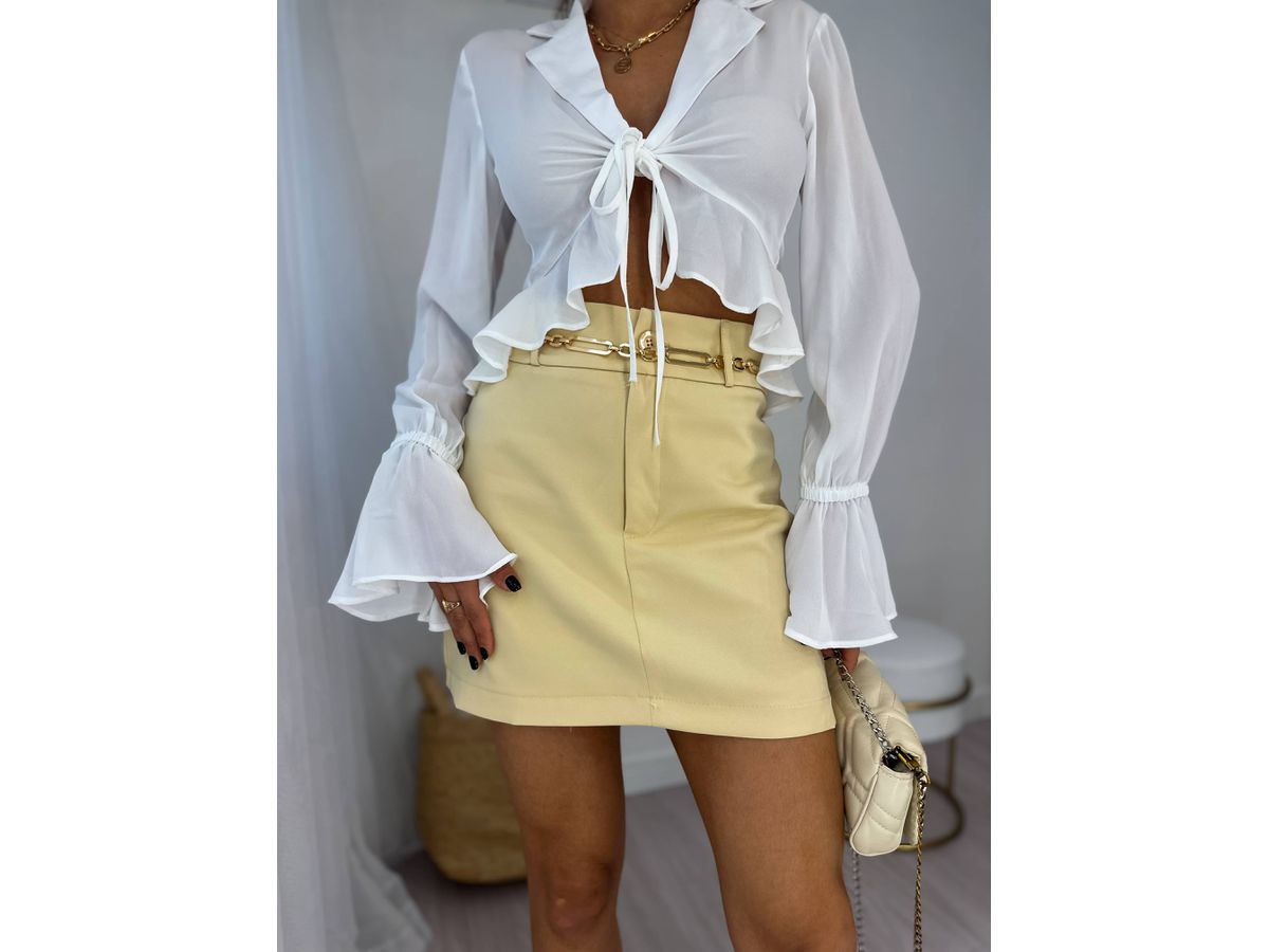 Saia Alfaiataria Amarelo Manteiga Lyssa | SUBLIME