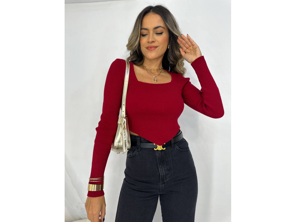 Blusa Canelada Cherry Pame | SUBLIME