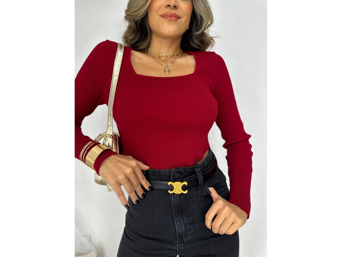 Blusa Canelada Cherry Pame | SUBLIME