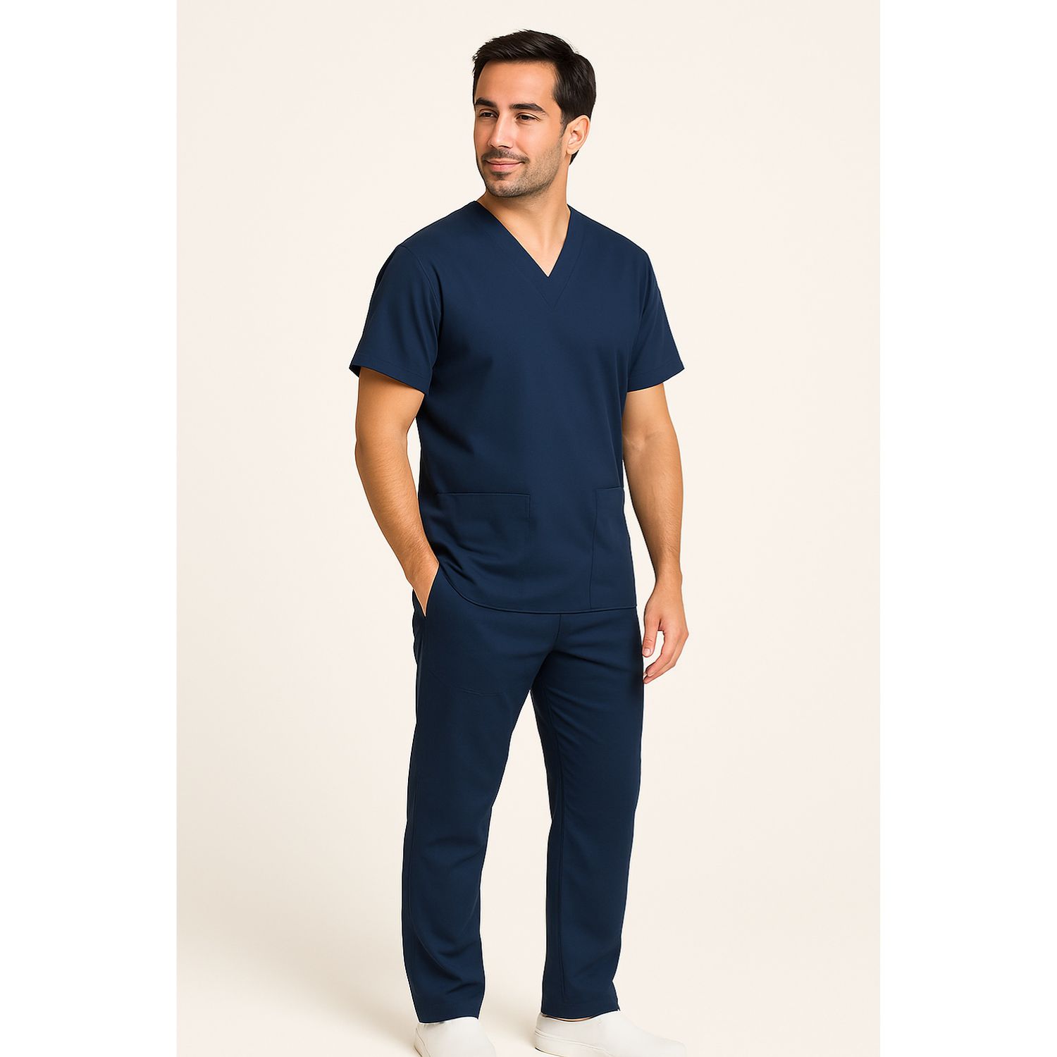 Camisa Scrub Marinho Masculina Enfermagem Privativo Pijama | BRANCURA