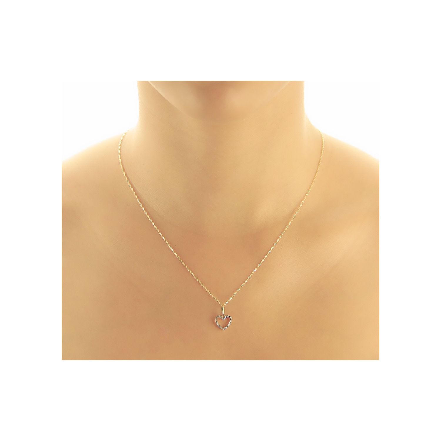 Pingente De Ouro 18k Coração Dois Ouros Amarelo/Branco M | Fábrica do ...