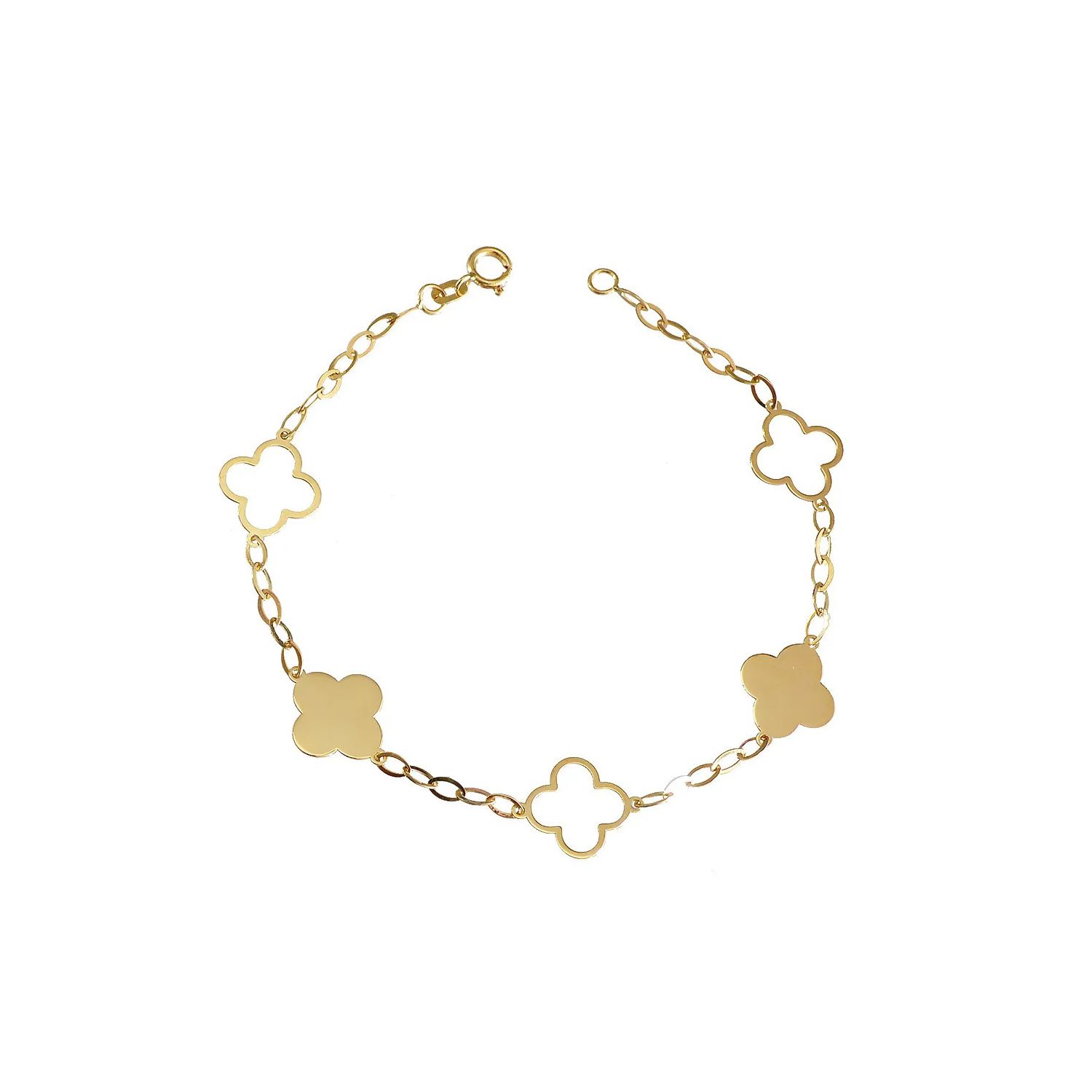 Pulseira De Ouro 18k Trevo 4 Folhas Com 19Cm | Fábrica do Ouro ®️