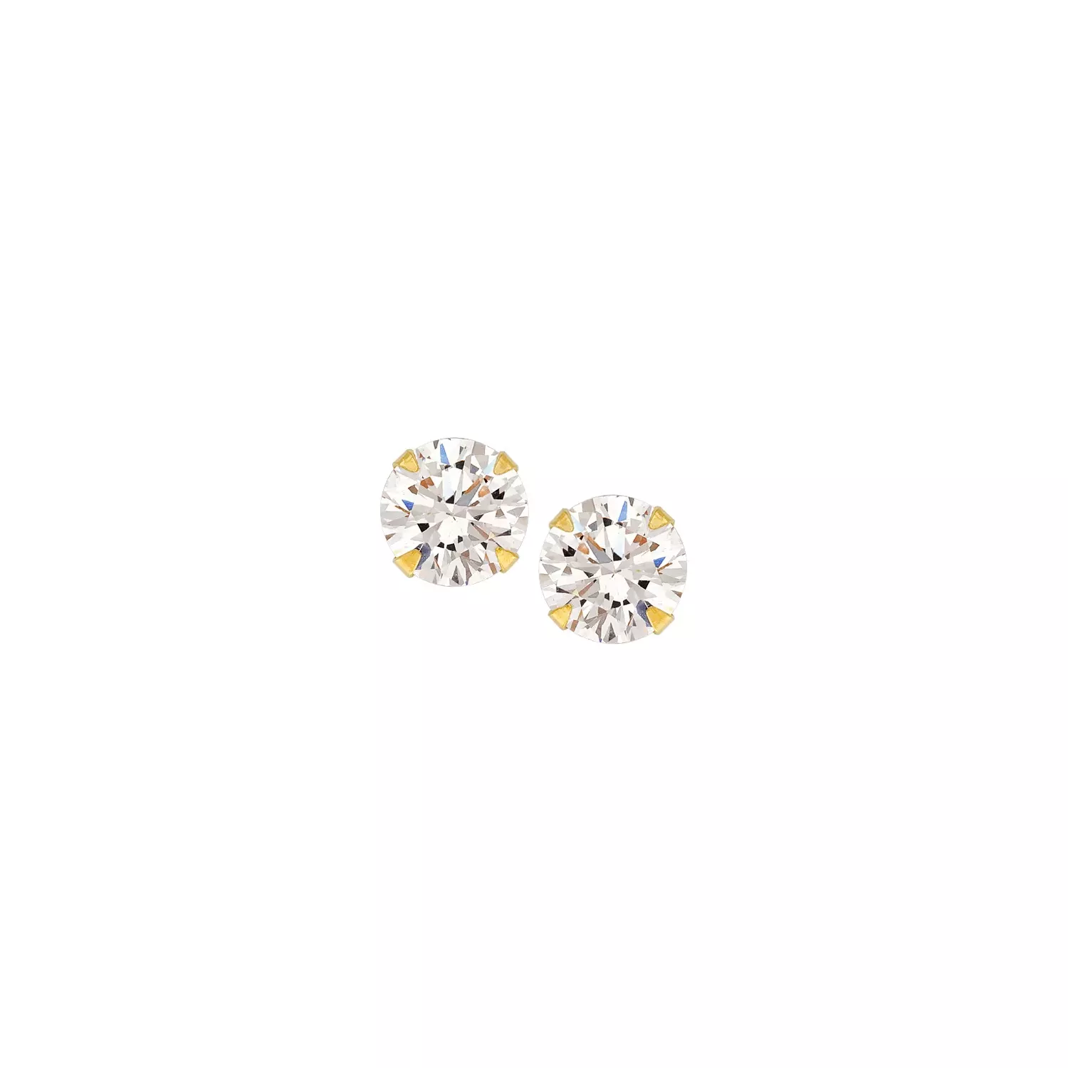 Brinco de Ouro 18K com Pedra de Zircônia de 6mm | Fábrica do Ouro
