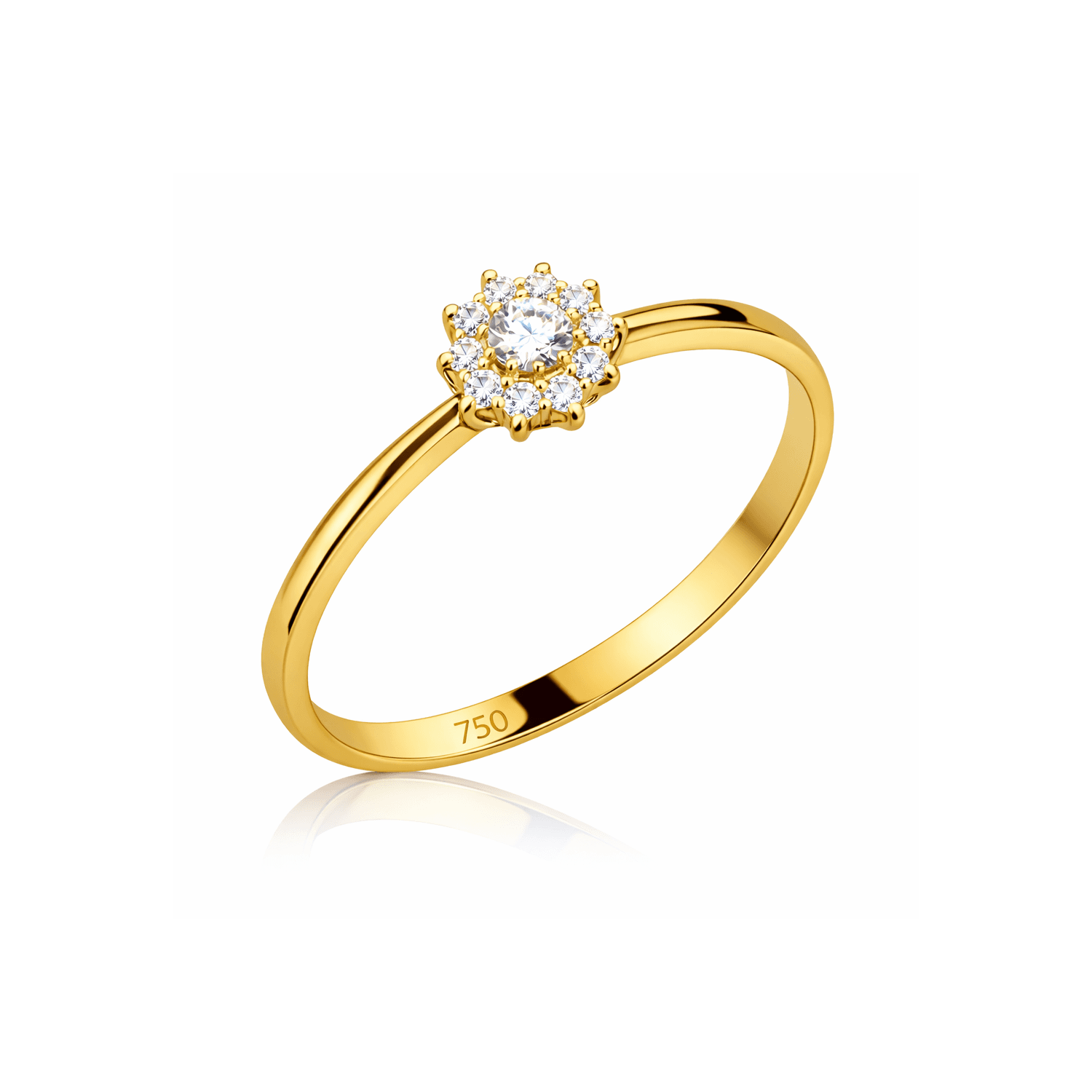 Anel De Ouro 18k Chuveiro Com Zircônias | Fábrica do Ouro ®️