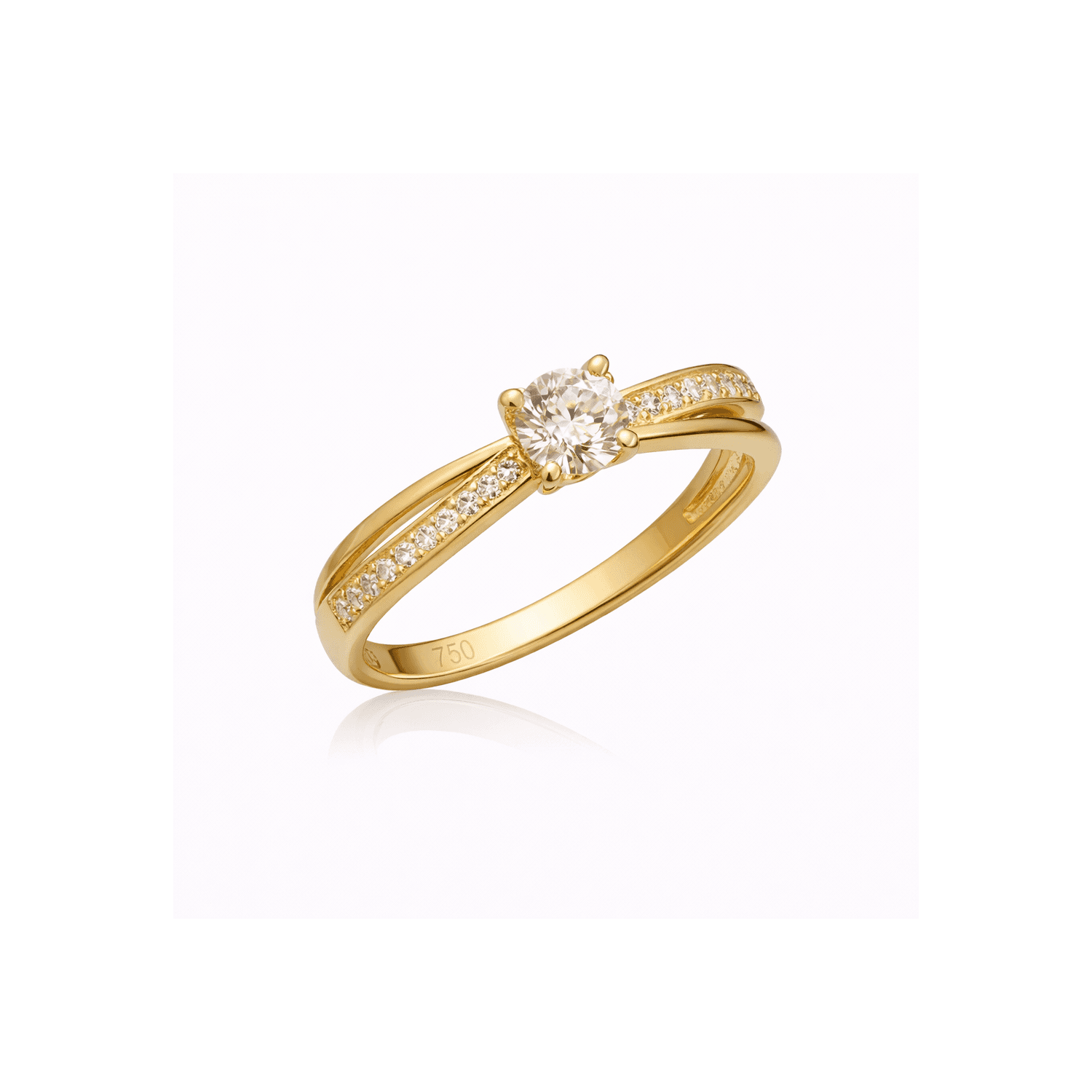 Anel Solitário de Ouro 18k Aura Com Zircônia | Fábrica do Ouro ®️