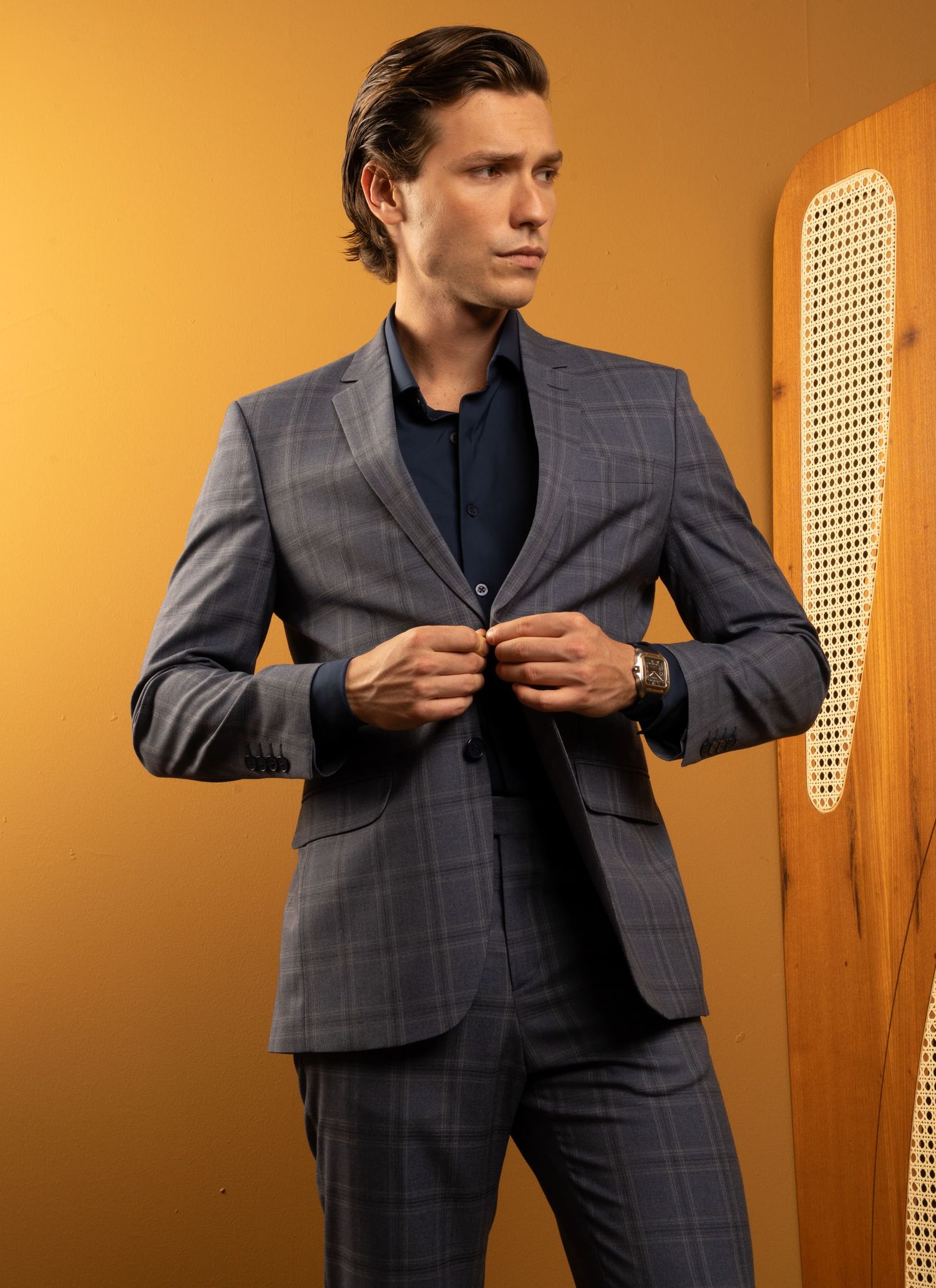 Costume Stefano Príncipe de Gales Cinza | Stefano Store