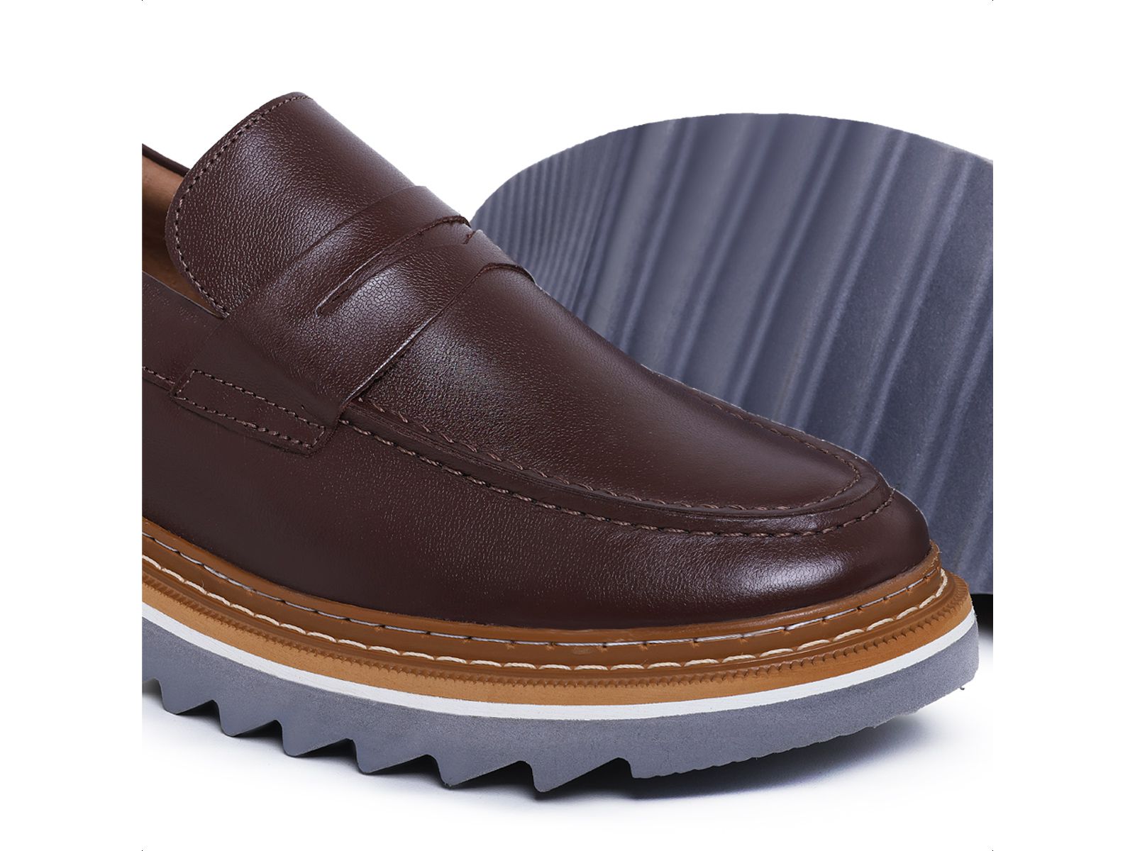 Loafer Orion Couro Café Sola Tratorada | Berlutini Shoes