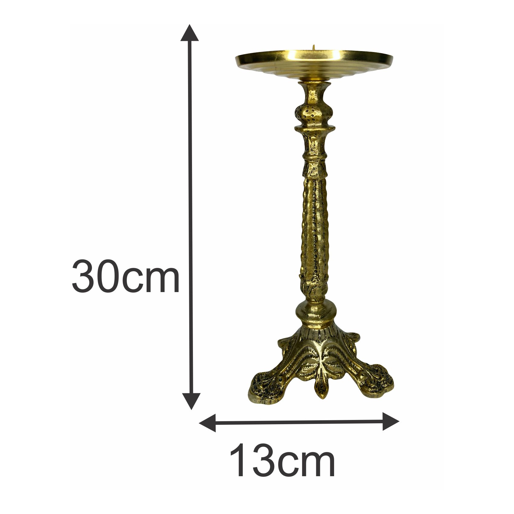 Castiçal Candelabro 30cm Com Prato Base Para Vela 11cm | Paludo Artigos ...