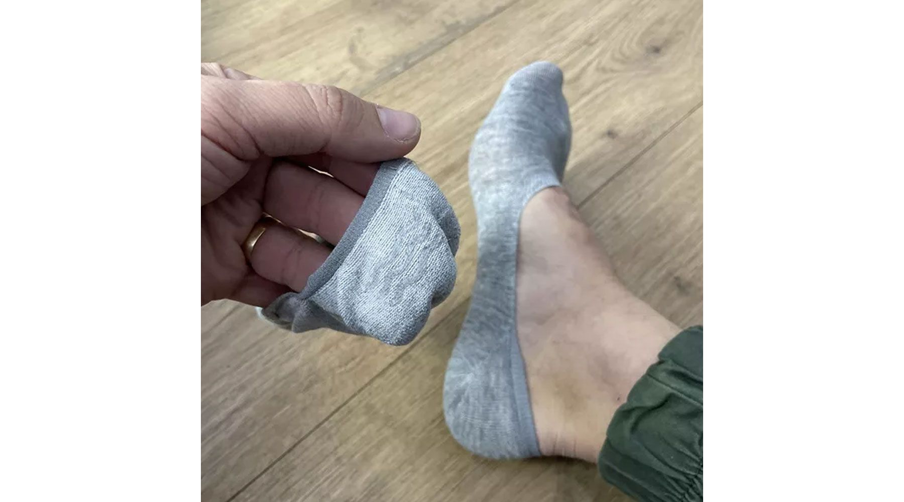 Meia Invisivel Com Silicone Protetor de Calcanhar Cinza | Mr. Light | Oficial®