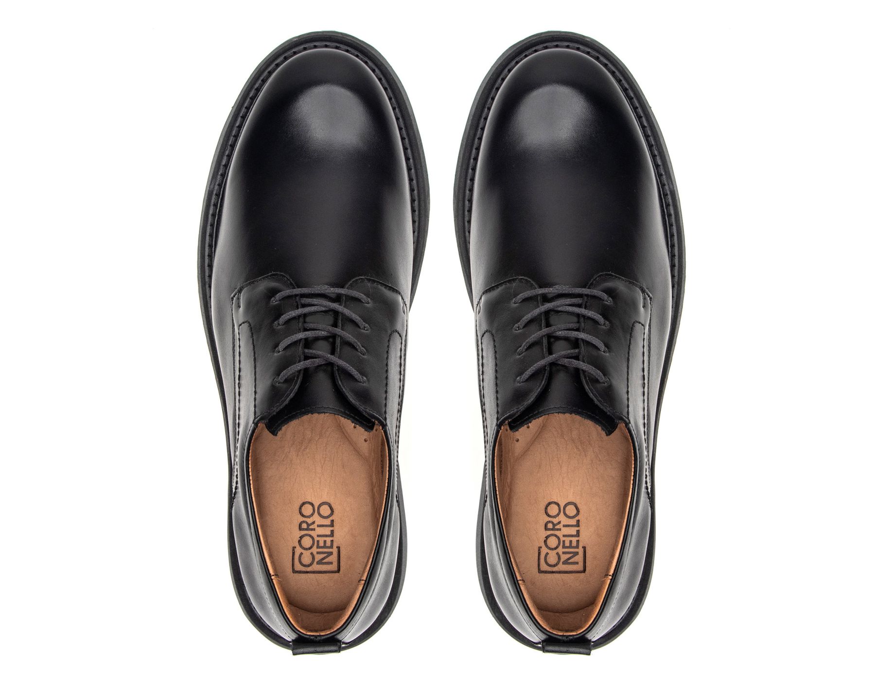Sapato Derby Henry em Couro Preto | Coronello