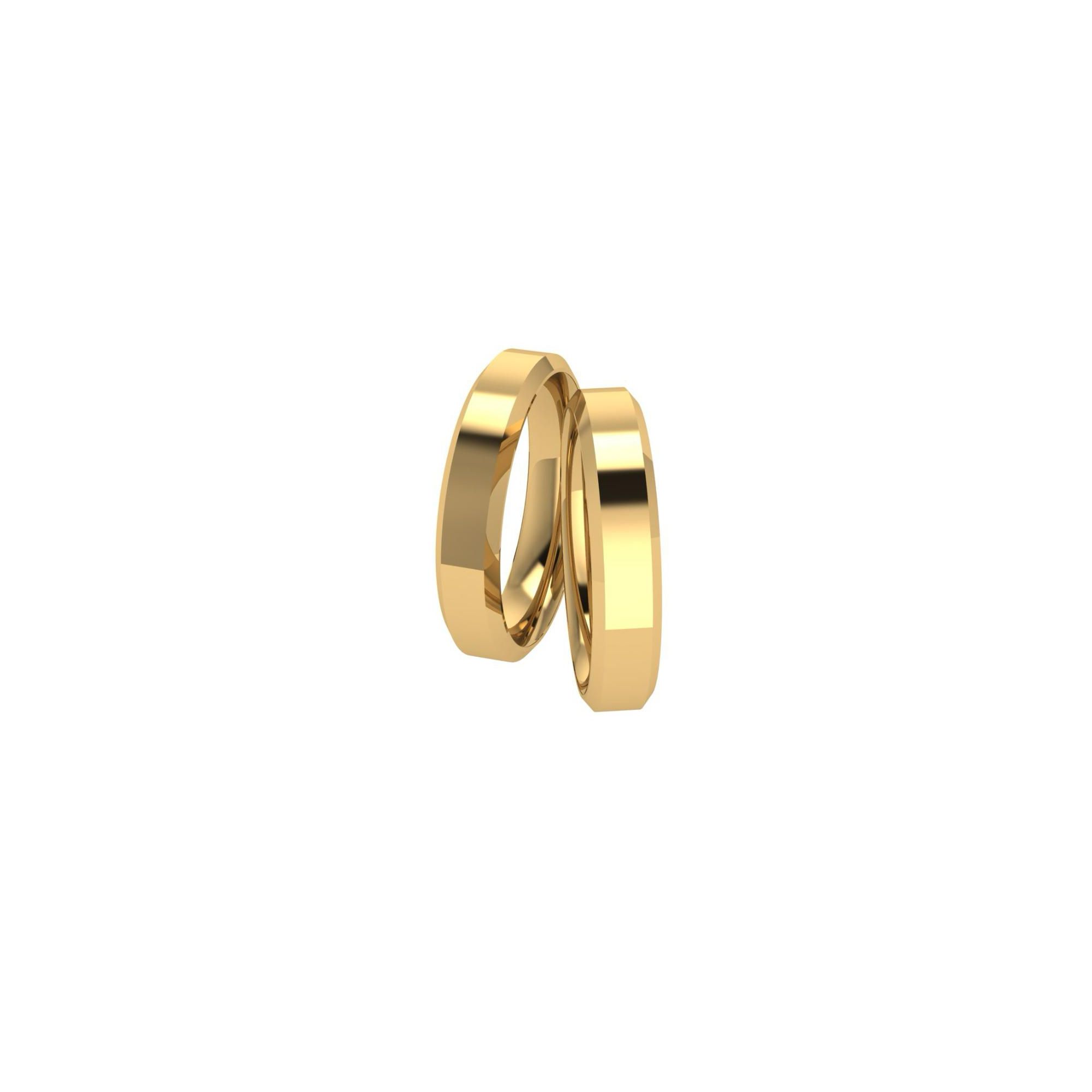 Par De Aliança Casamento De Ouro 18k Reta Chanfrada com 4mm | Fábrica ...