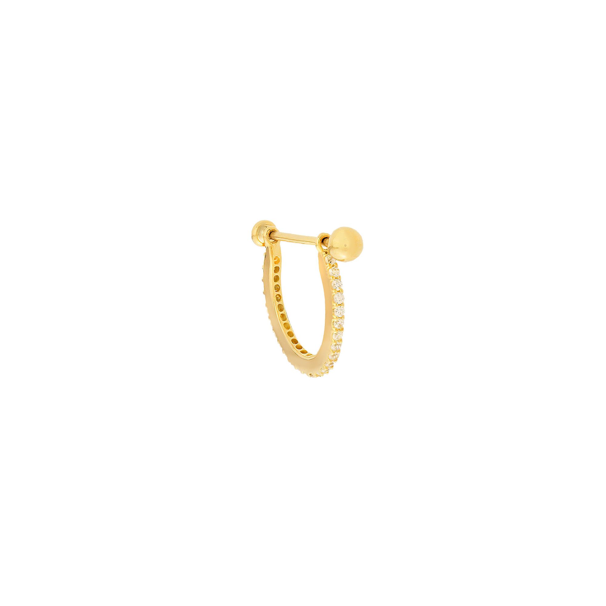 Piercing De Orelha De Ouro 18k Meia argola Snug de Zircônia | Fábrica ...