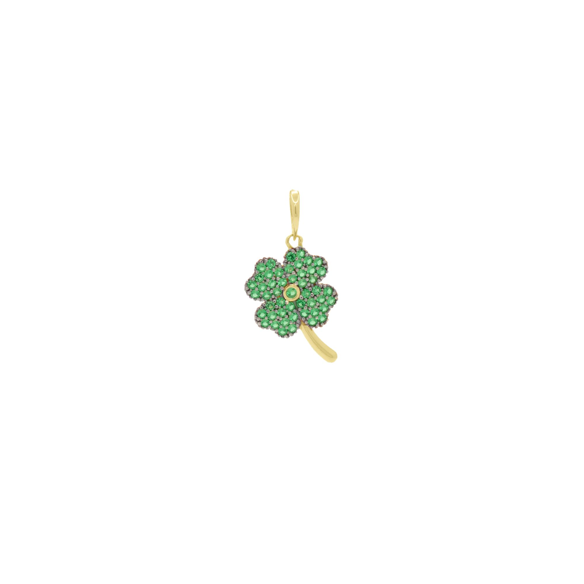 Pingente De Ouro 18k Trevo com Zircônia | Fábrica do Ouro ®️