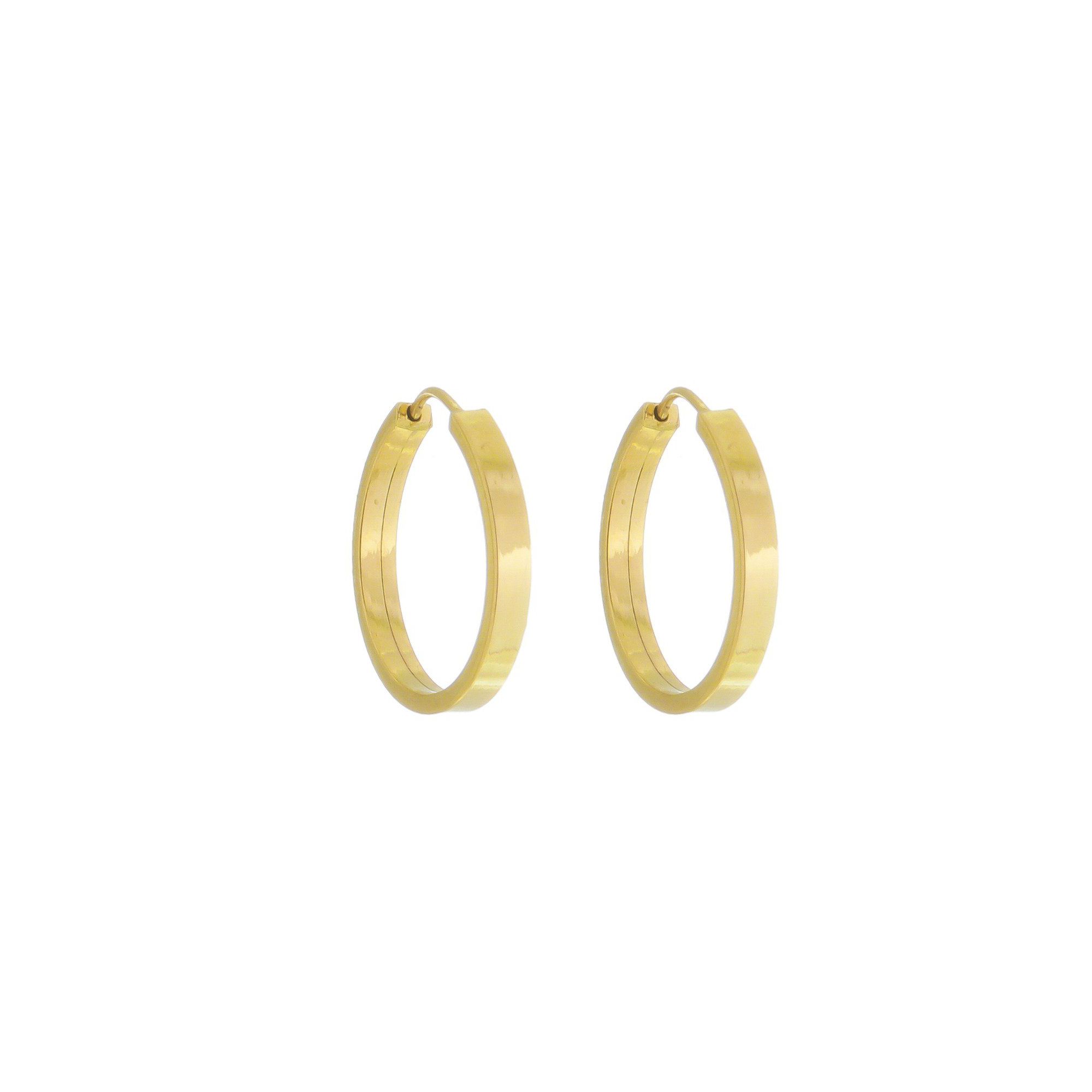 Brinco De Ouro 18k Argola Simples | Fábrica do Ouro