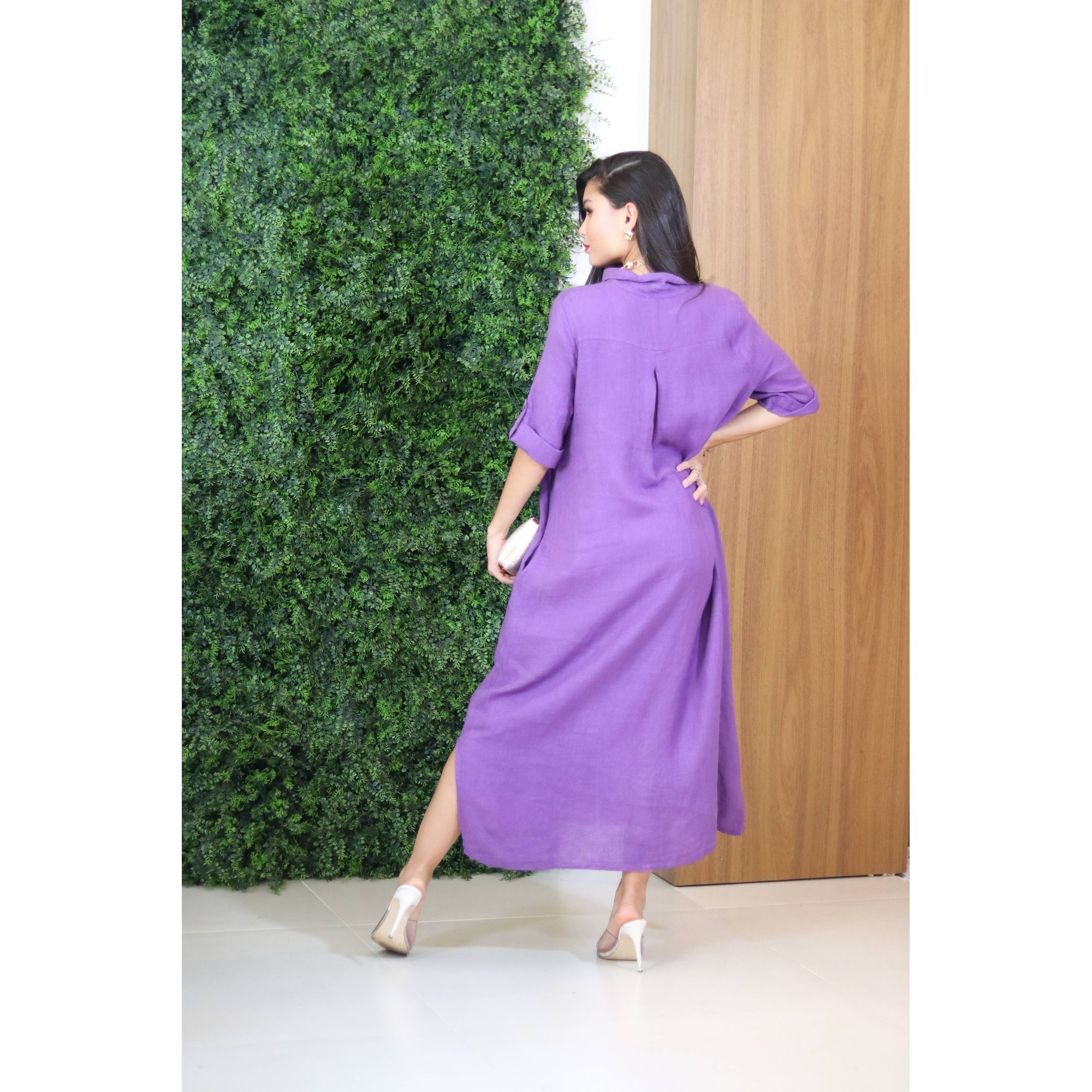 Chemise Classica Linho Italiano Roxo | Loja Linho Italiano